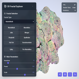 Interactive 3D Fractal Explorer | Online Fractal Viewer with Zoom