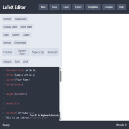 Online LaTeX Editor | Free Browser-Based LaTeX Editing Tool